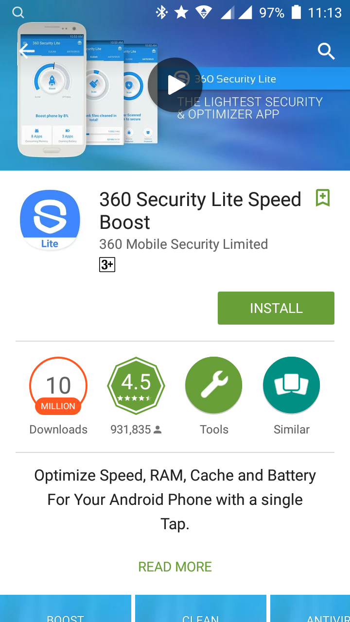 360 Security Lite แอปจัดการระบบสำหรับ Android แรมน้อย - Freeware.in.th